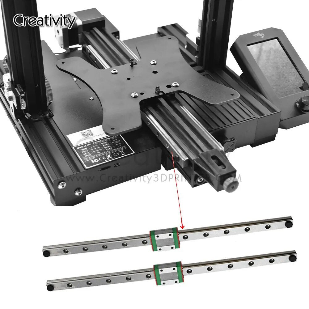 Ender3 Upgrade Y-AXIS Linear Rail Conversion Plate MGN12H 300mm Linear ...