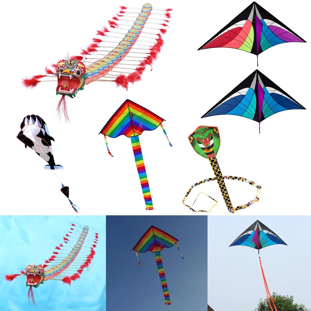 ☫170cm Super Kite Line Stunt Kids Kites Toys Dragon Kite Flying Long ...
