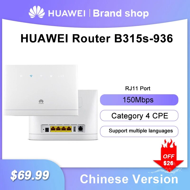 ♥Unlocked HUAWEI LET CPE Router B315s-936 wireless modem 4g wifi router ...