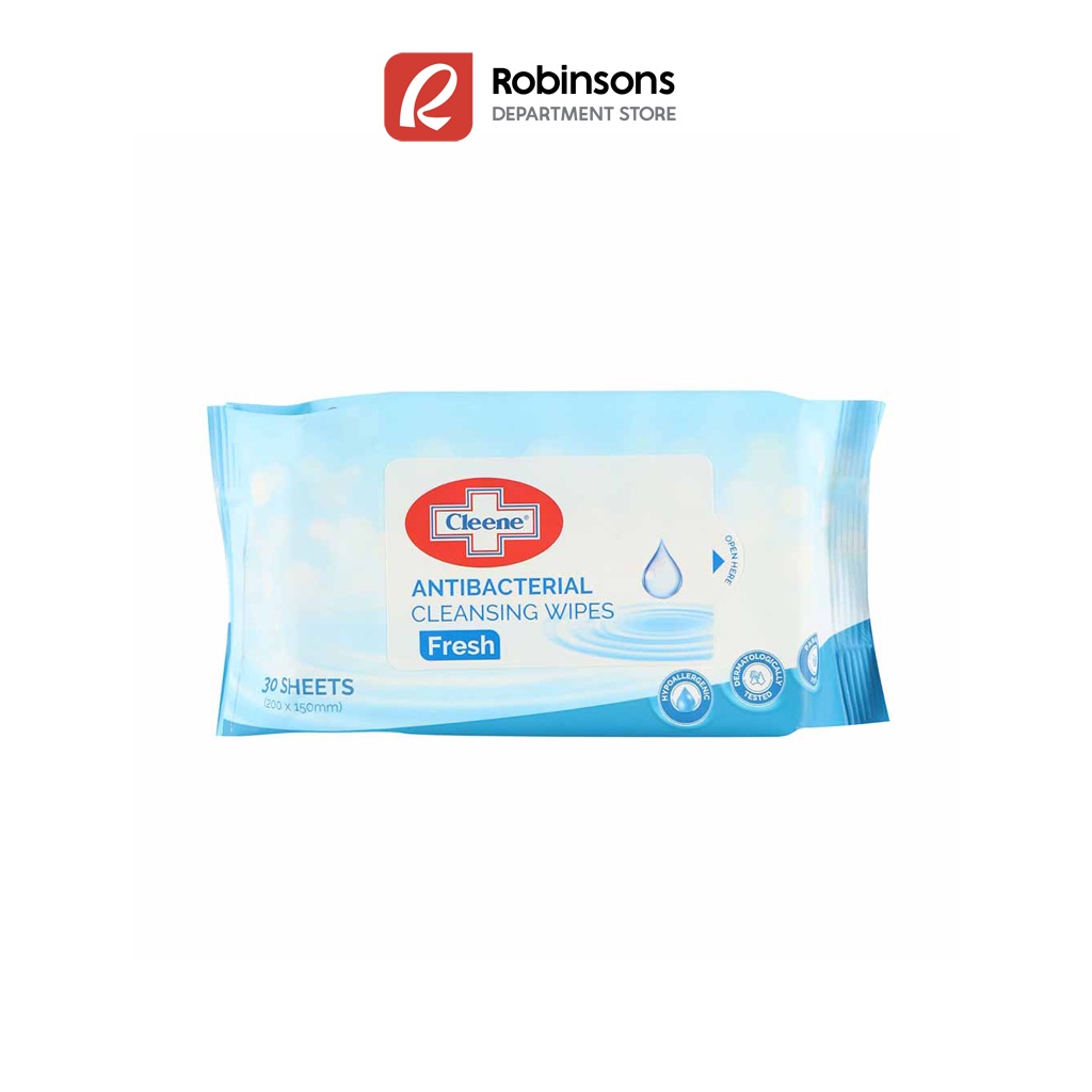 Cleene Antibacterial Cleansing Wipes Fresh 30s | Shopee Philippines
