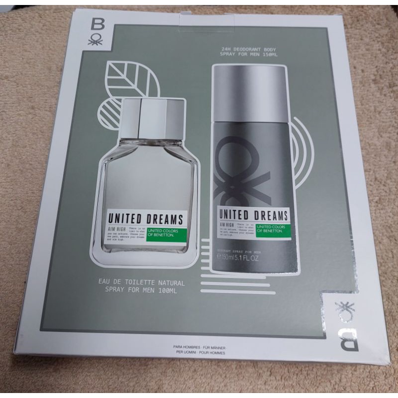 SET!! UCB Benetton United Dreams Aim High [edt 100ml & deodorant body ...