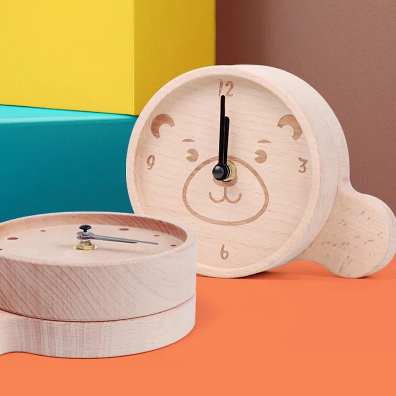 ☑Digital Clock Toys Education English Baby Wooden Tooth Box Organizer ...