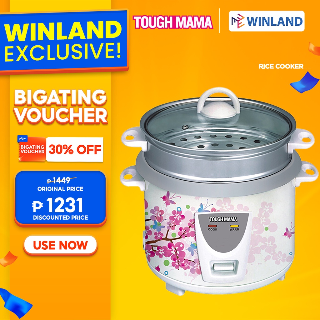 Tough Mama by Winland 1.8L Rice Cooker with steamer 650W NTMRC17-3SE ...