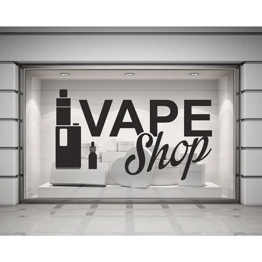 Vinyl Wall Decals Vape Shop Sign Posters Wall Stickers Home Decoration ...