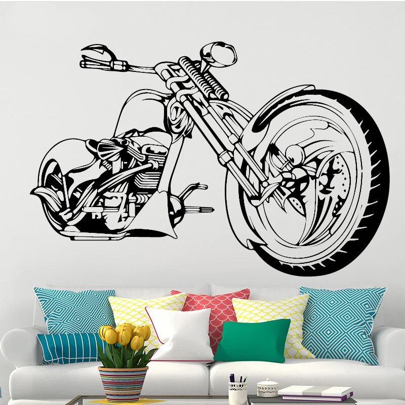 Harley Motorcycle Wall Art Sticker Poster for Living Room Bedroom ...