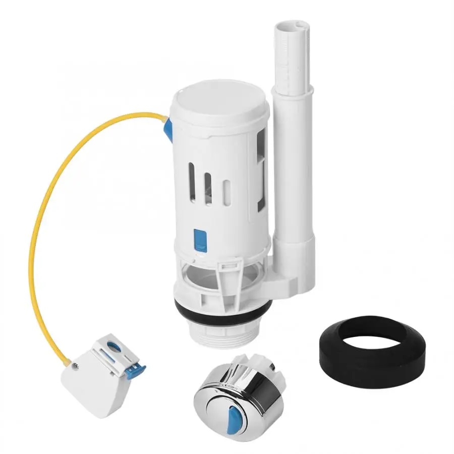 Flush Water ABS Plastic Fitting Push Button Dual Drain Valve Toilet WC ...