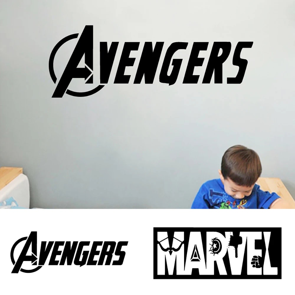 The Avengers Logos Vinyl Art Stickers Boys Room Wall Decor Super Heroes ...
