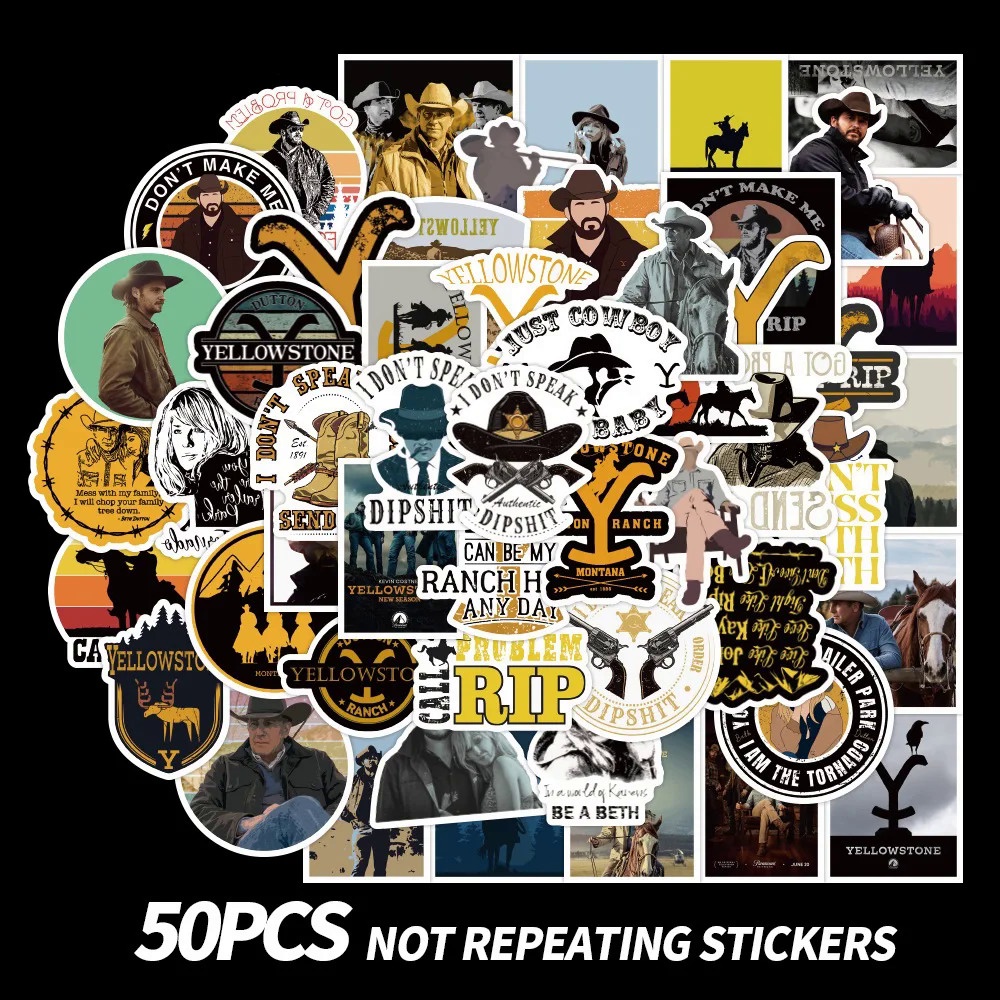 10/50pcs American TV Show Yellowstone Stickers Film Cowboy Style ...