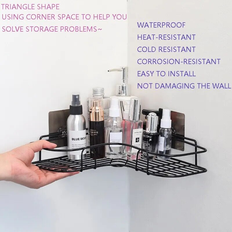 Household Non Perforated Corner Mounted Triangular Storage Rack In ...