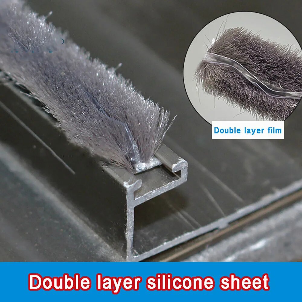 2M Plug-in Type Brush Strip whit Silicone sheet Door Window Sealing ...