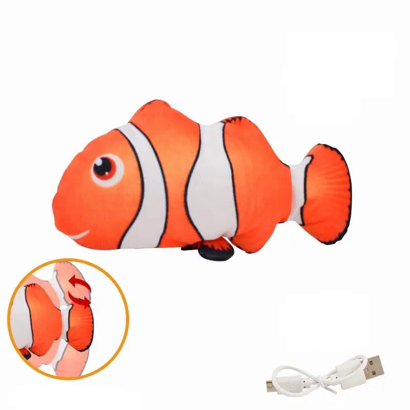 USB Cat Charger, Fish like Toys, Interactive Electric Soft Fish ...