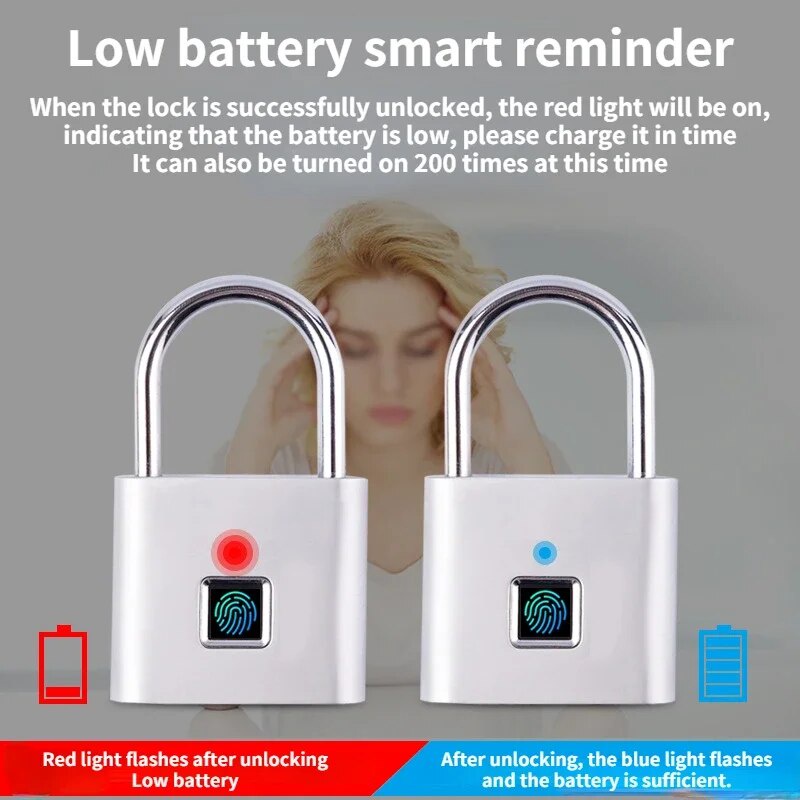 Smart Lock Door Fingerprint Padlock Candado Waterproof Fingerprint Lock ...