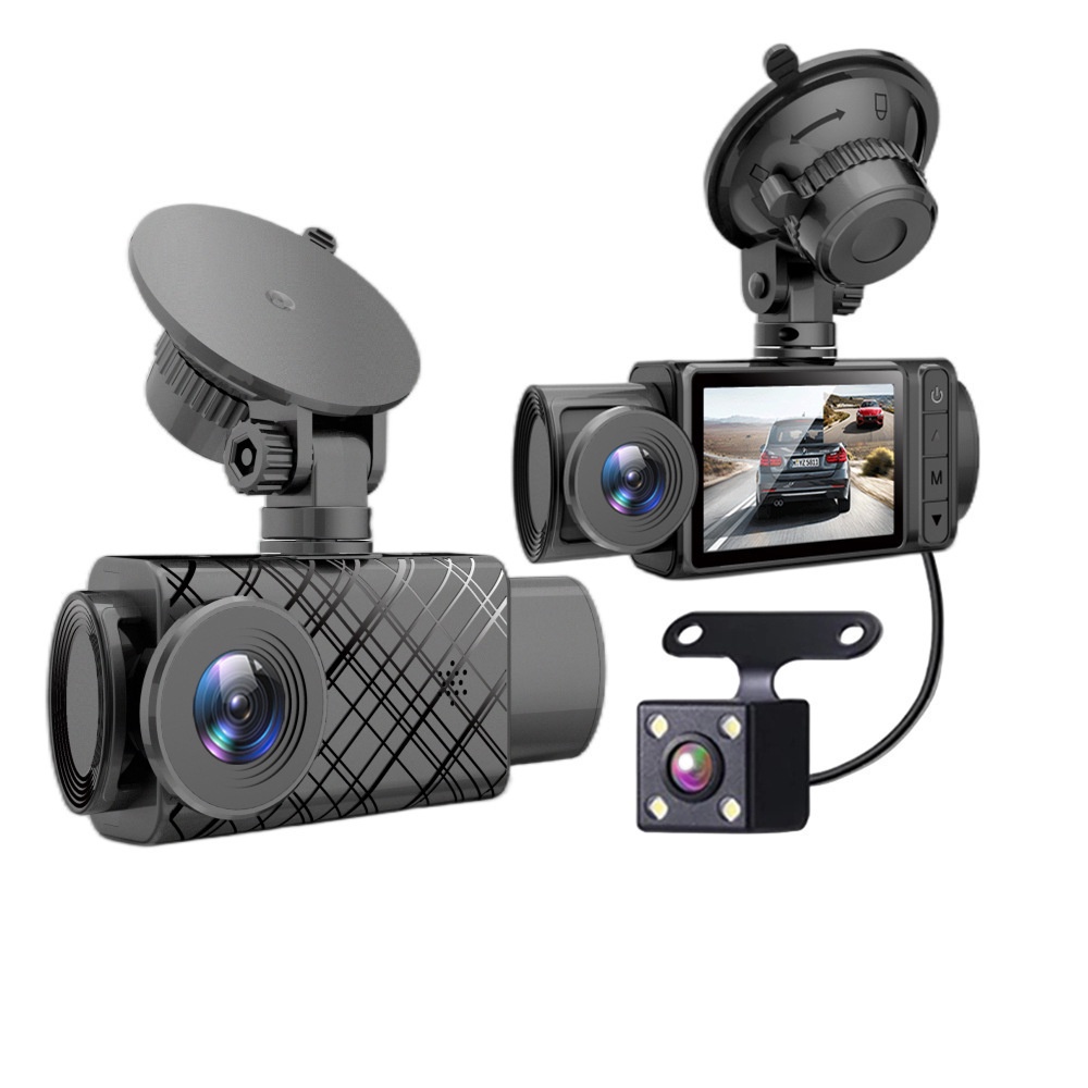 2 Inch LCD Full HD 1080p Dash Cam Wide Angle Triple Dual Lens Car DVR ...