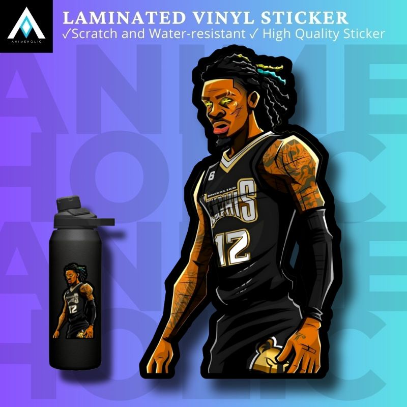 FAN ART JA MORANT MEMPHIS GRIZZLIES NBA 8 LAMINATED VINYL STICKERS ...
