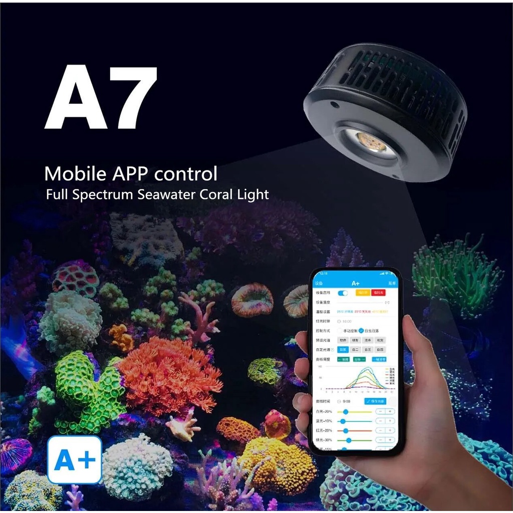 837 Full Spectrum Aquarium A7 Magic Light, Aquarium Coral Tank LED ...