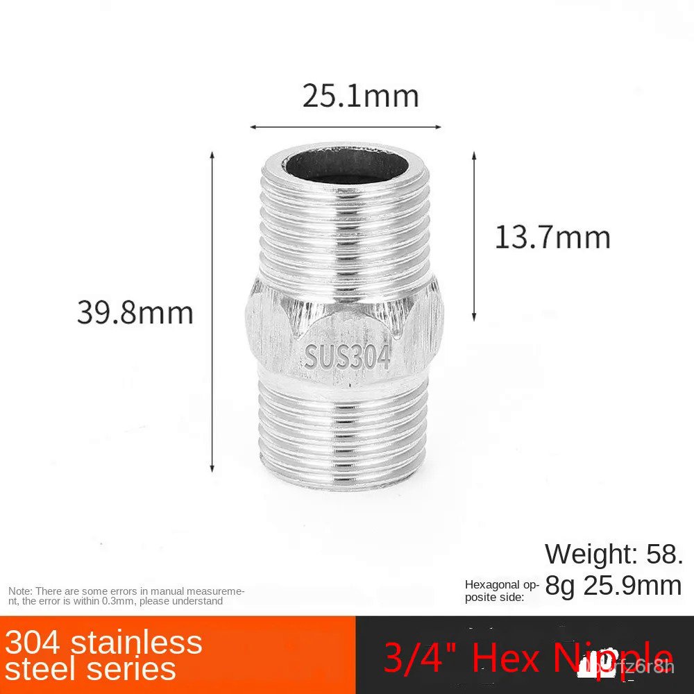 Newly launched 3/4" Male To Male Thread Hex Nipple DN20 Threaded ...