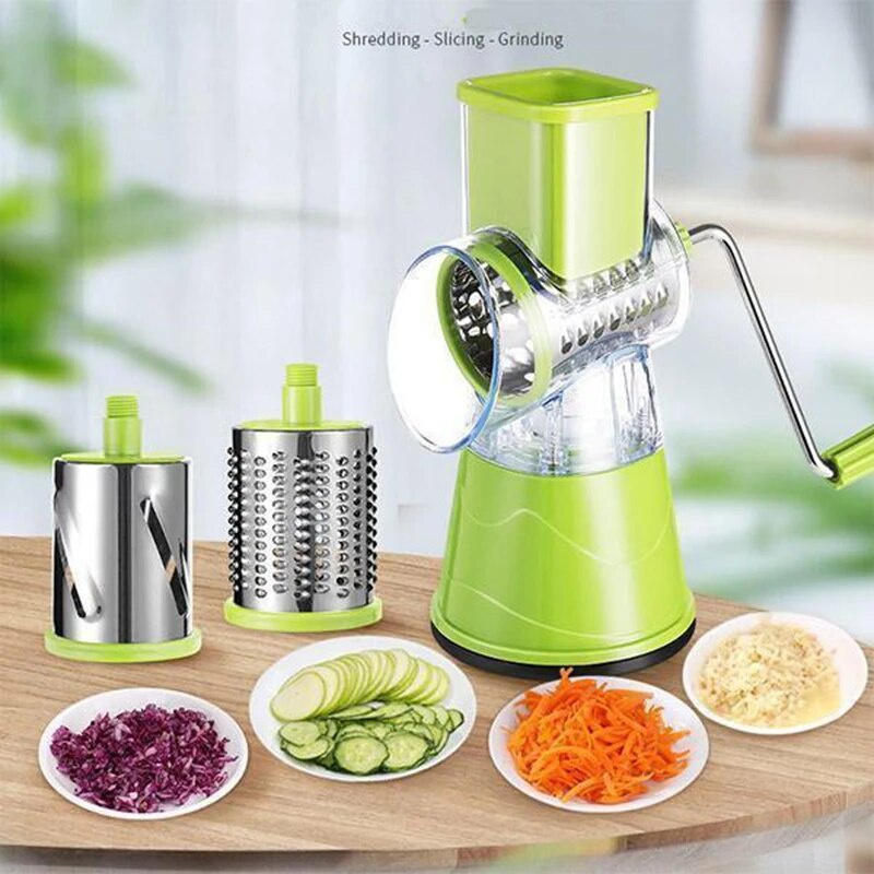 3-in-1 Manual Rotation Vegetable Fruit Slicer Round Cutter Potato ...