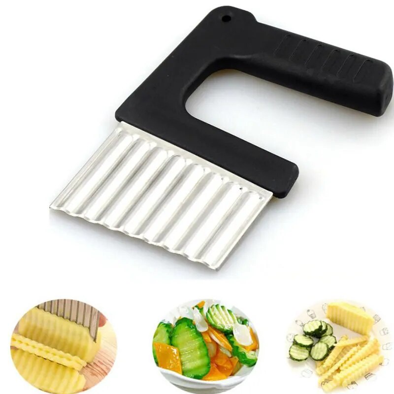 Potato Chips Slicer Wavy Cutter Stainless Steel Knife For Potato ...