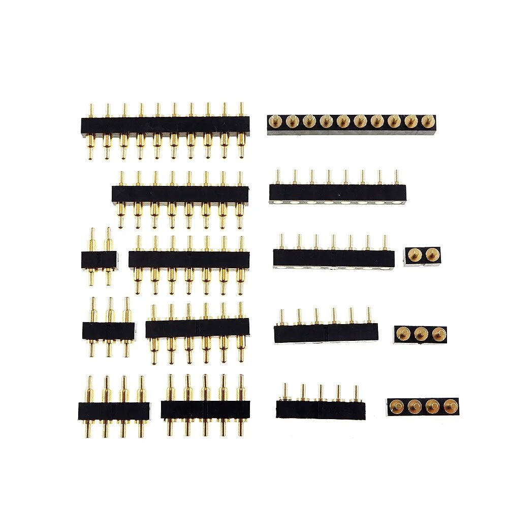 5 Pcs Male Spring-Loaded Pogo Pin Header Female Target Connectors 2 ...