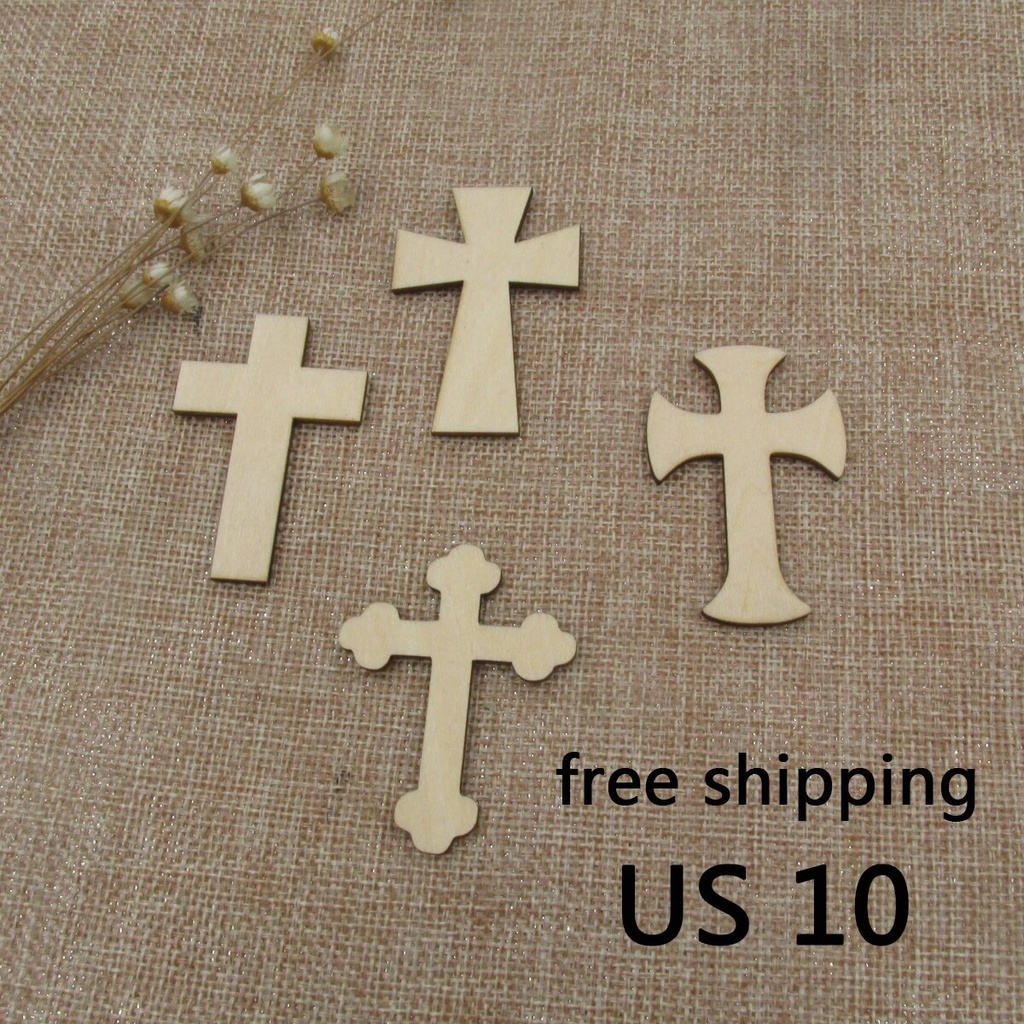 Unfinished Blank Wood Cutout for Easter, Cross Shaped, DIY Projects ...