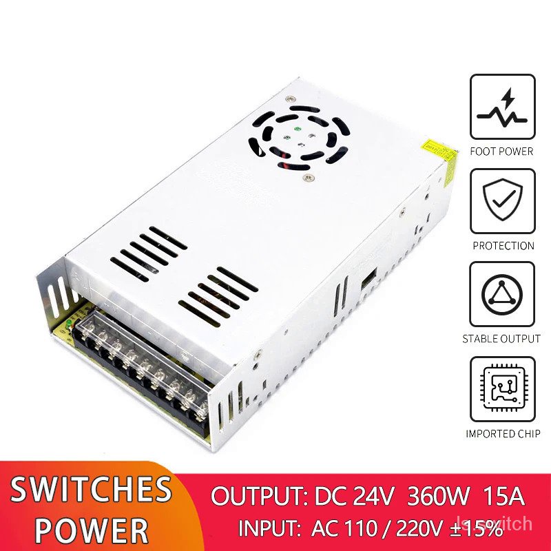 AC to DC 24V 360W 15A Switching Power Supply Converter 110V 220V ...