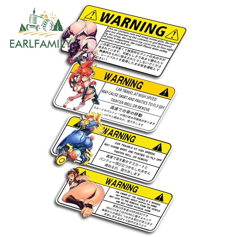 EARLFAMILY 13cm for Nier Overwatch Samus Tifa Warning Car Sticker ...