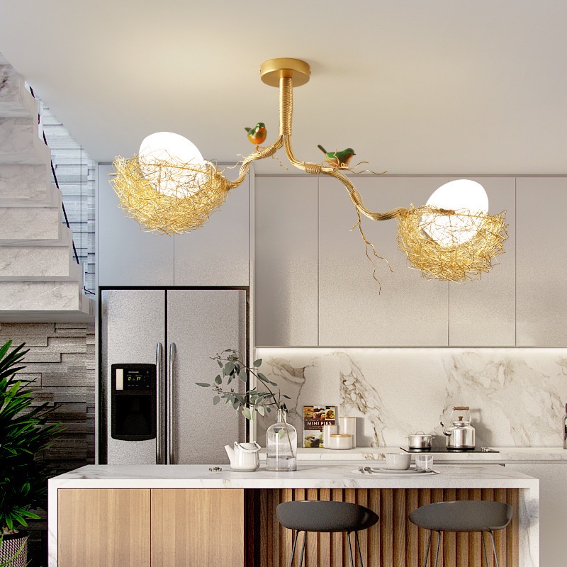 Nordic Country Style Bird's Nest Pendant Light Bar Counter Light ...