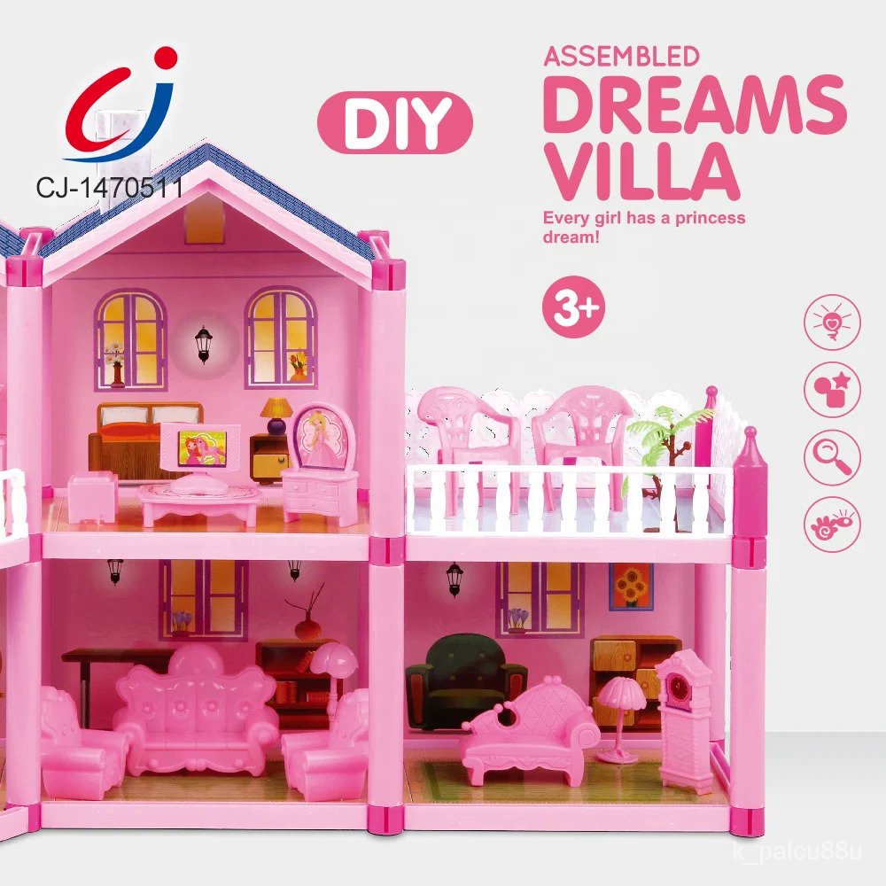 MBTM Children Girls Pretend Role Play Villa House Toy, DIY Princess ...