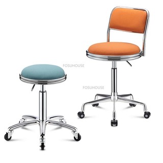 ☝Nordic Leather Hairdresser Stool Salon Furniture for Spa Work Stool ...
