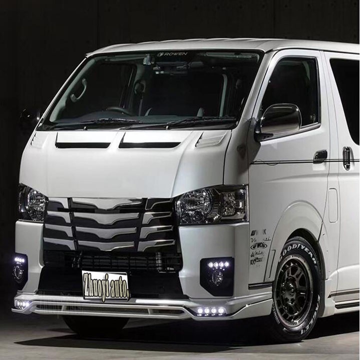 Custom Front Bumper Lip Upgrade to ROWEN Style For Toyota HIACE 200 ...