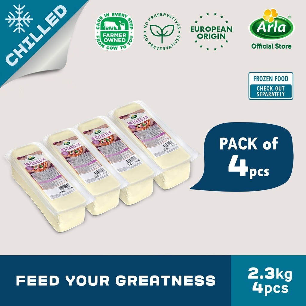 Arla Mozzarella Cheese Block 2.3kg 4-Pack | Shopee Philippines