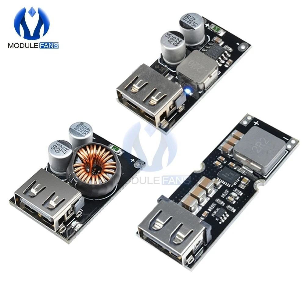 QC3.0 QC2.0 USB DC-DC Buck Converter Charging Step Down Module 8V-30V 9V 12V 24V to Fast Quick ...