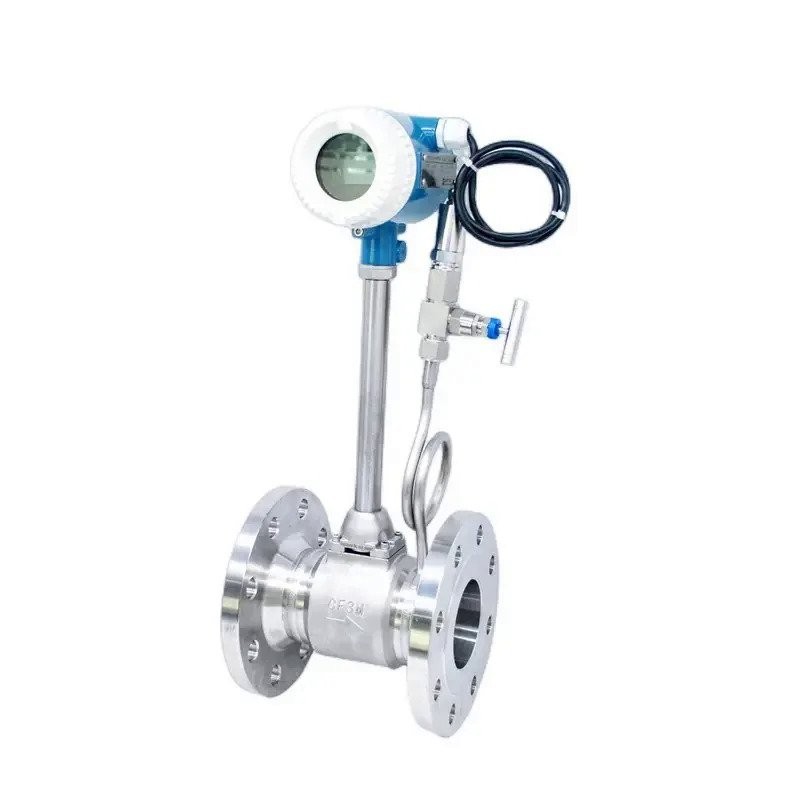 Wafer type vortex flow meter RS485 pulse liquid gas flow meter super ...