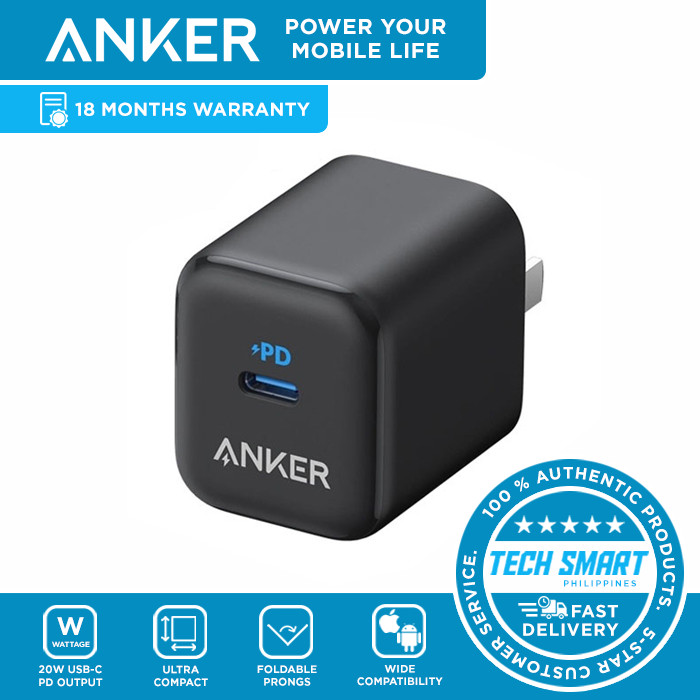 Anker 312 Fast Charger Adapter 20W, Foldable Charger for MacBook Air ...