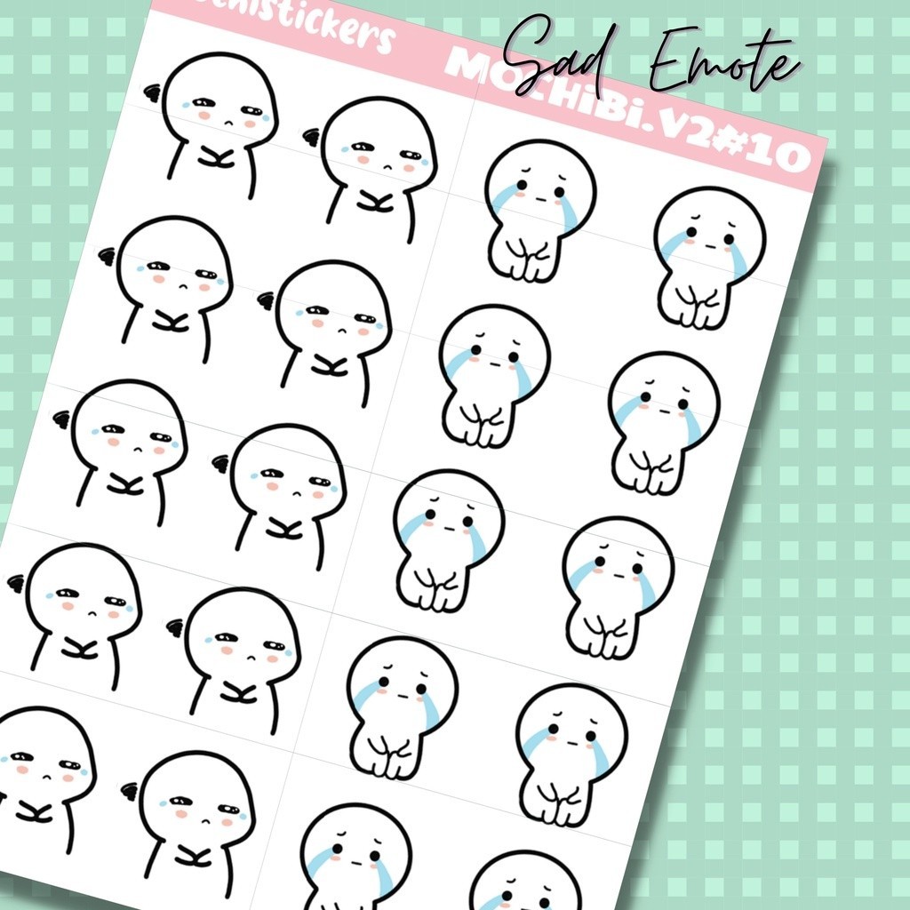 SAD EMOTE MOCHIBI - PLANNER STICKERS | Shopee Philippines