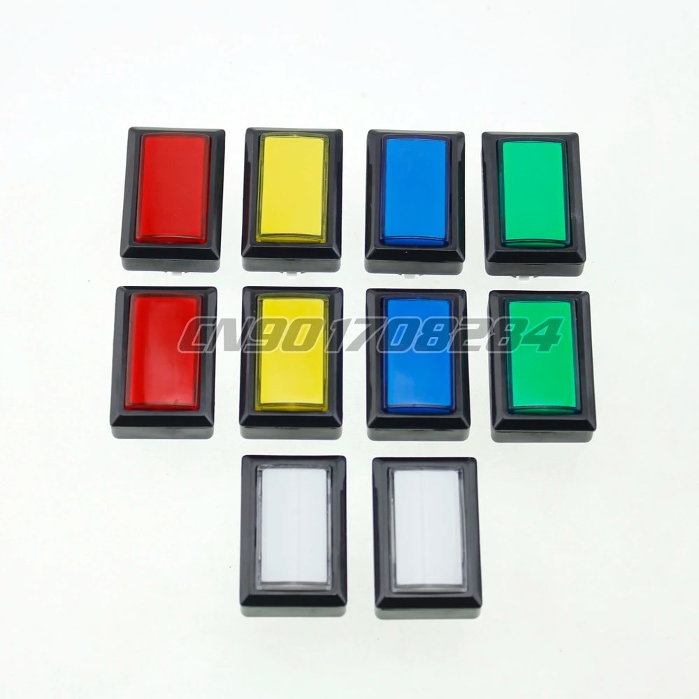 ☃10x Beatmania IIDX Rectangle LED Light Illuminated Push Button Rectangular buttons For Arcade C ...
