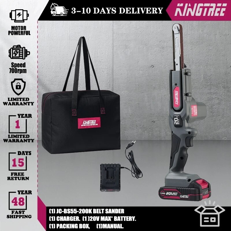 20V Electric Belt Sander Sanding Machine Circular Tube Metal Polishing ...