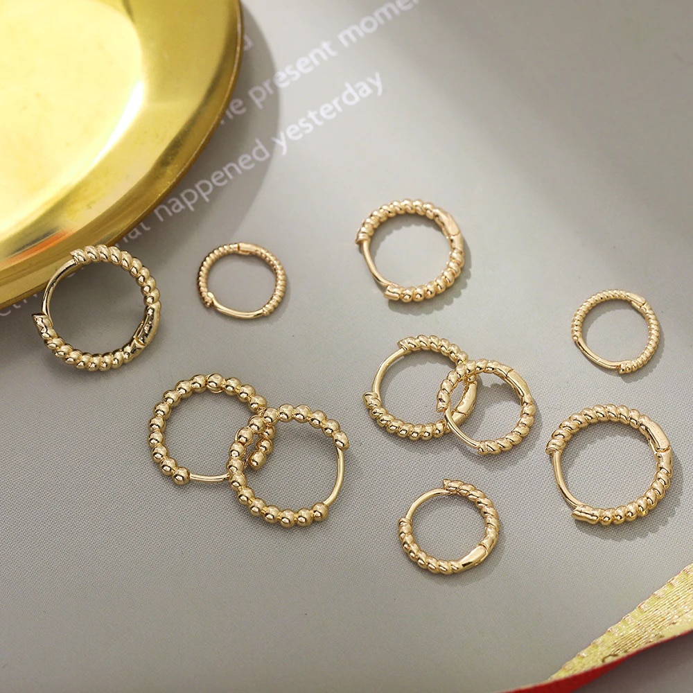Minimalist Tiny Round Circle Gold Color Hoop Earrings for Women ...