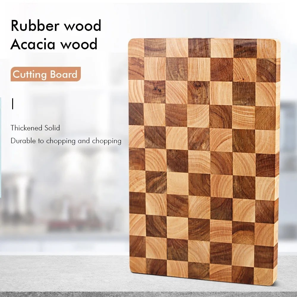 TURWHO End Grain Cutting Board Wooden Butcher Block Meat Cutting Wood ...