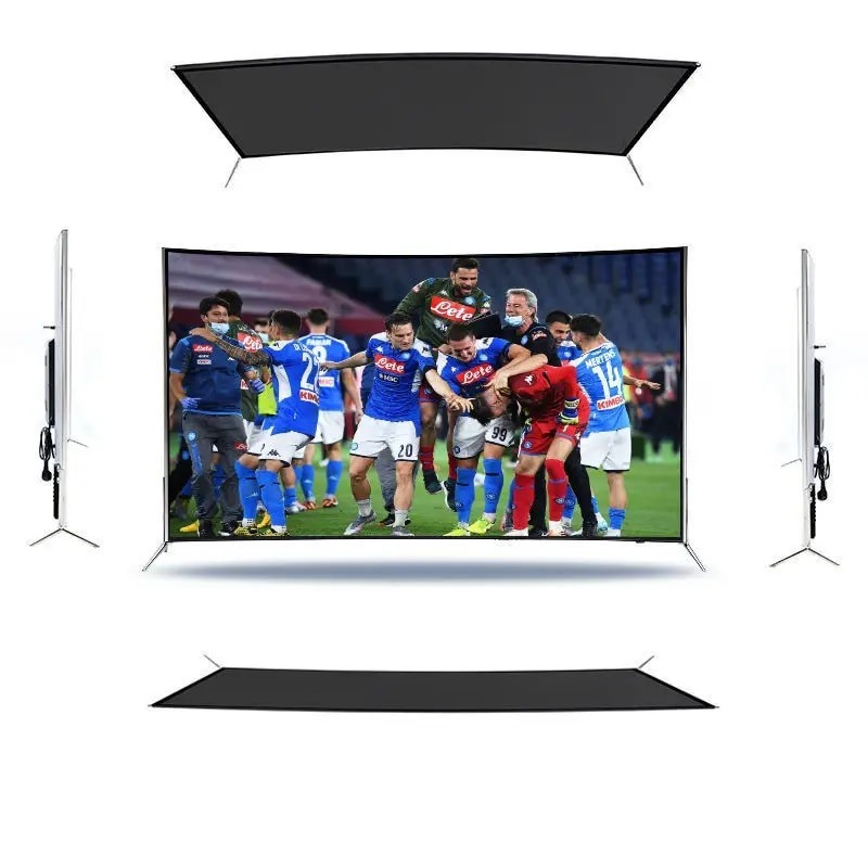 50 55 65 75 Inch Curved Smart lcd TV, 4K Big Screen Ultra HD LED wifi ...