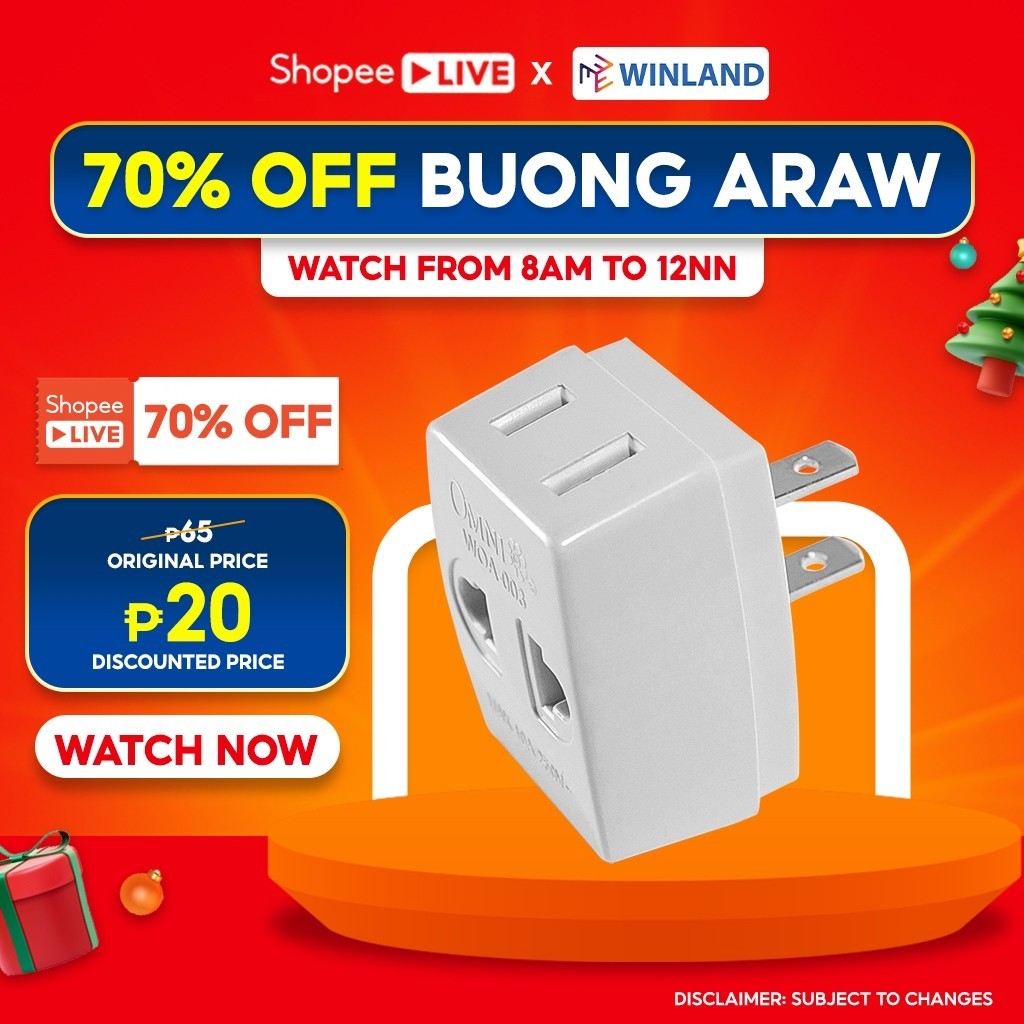 Omni by Winland Octopus Adapter Triple Tap to Flat Pin Plug Adaptor ...