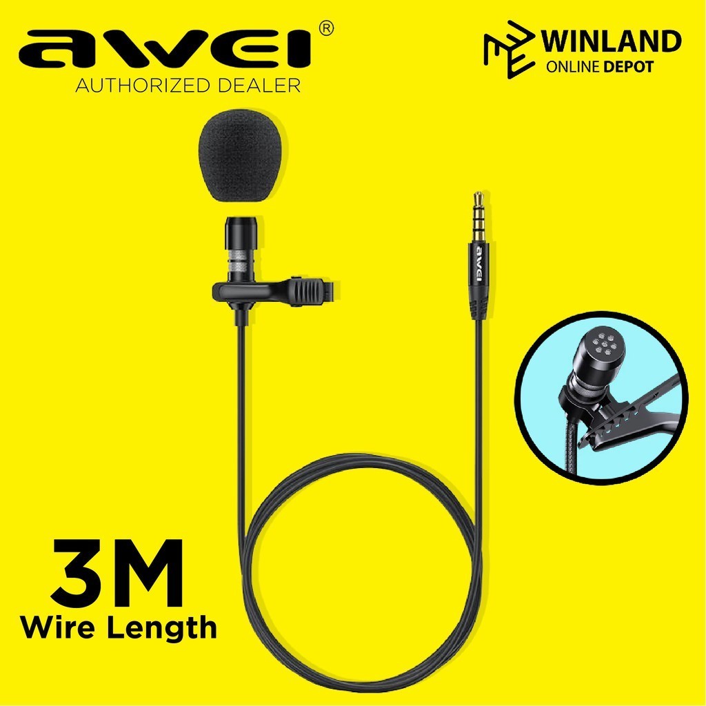 AWEI Original Professional Lavalier Lapel Microphone Condenser ...