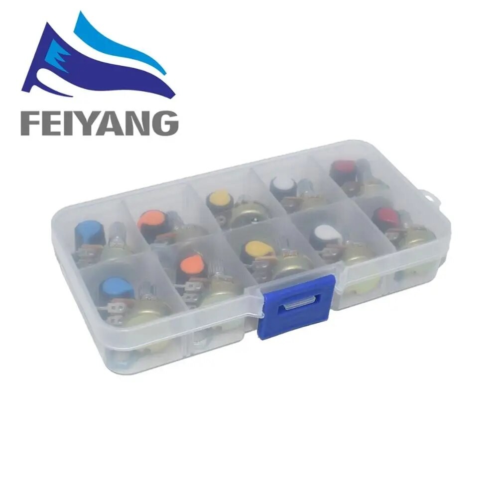 WH148 Potentiometer Kit B1K 2K 5K 10K 20K 50K 100K 500K 1M 15mm Linear ...