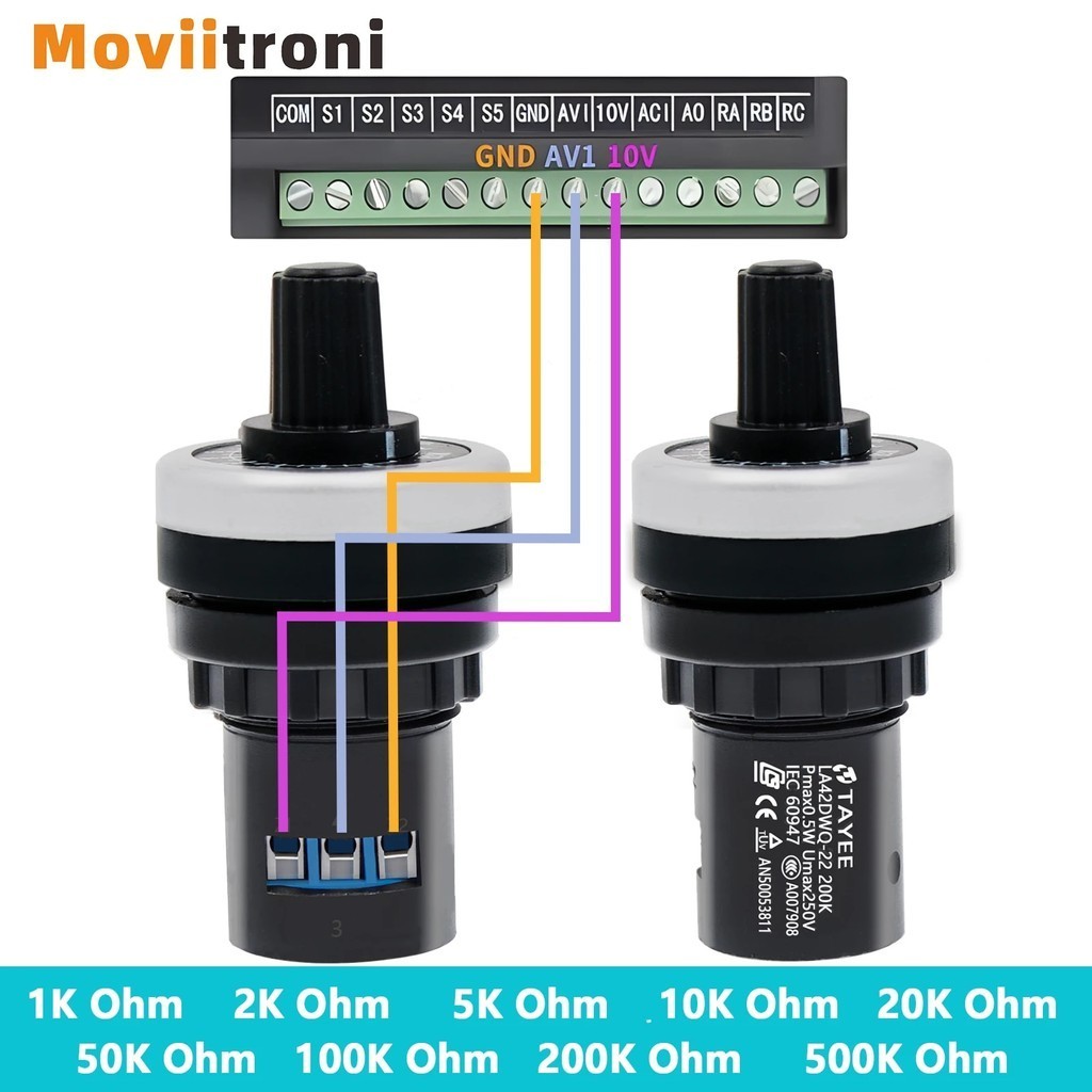 LA42DWQ-22 1/2/5/10/20/50/100/200/500K Ohm Variable Speed Drive ...