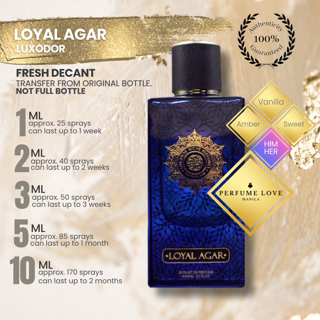 PERFUME DECANT Luxodor Loyal Agar (PDM Layton Dupe) | Shopee Philippines