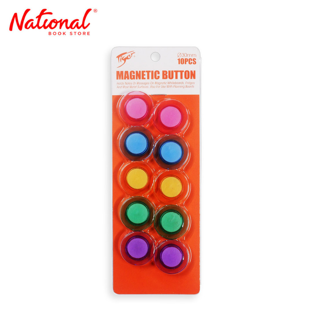 Tiger Magnet Button Colored Transparent - Office Stationery - Filing ...