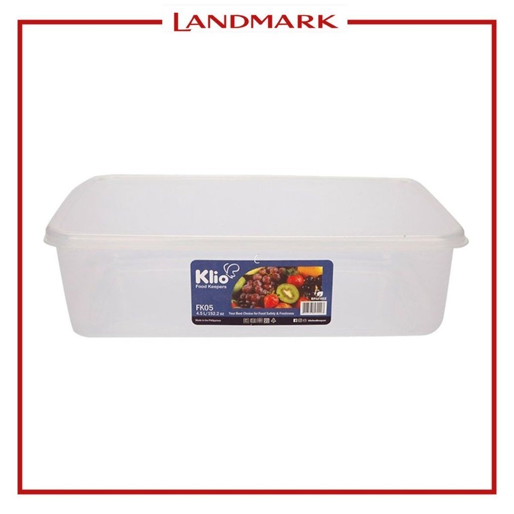 Landmark Klio Clear Rectangle Food Keeper Colored Cover 4.5L - Clear ...