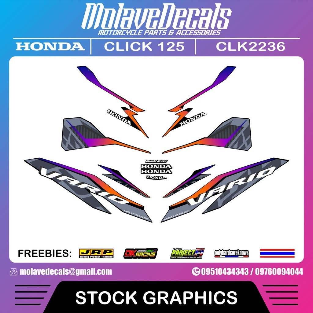 Honda Click 125 v3 2022 Stock Decals PO CLK2236 | Shopee Philippines