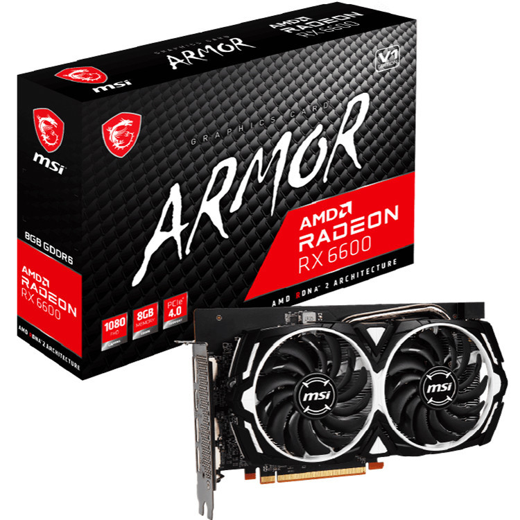 MSI AMD Radeon RX 6600 ARMOR 8G V1 GDDR6 Used Gaming Graphics Card with ...