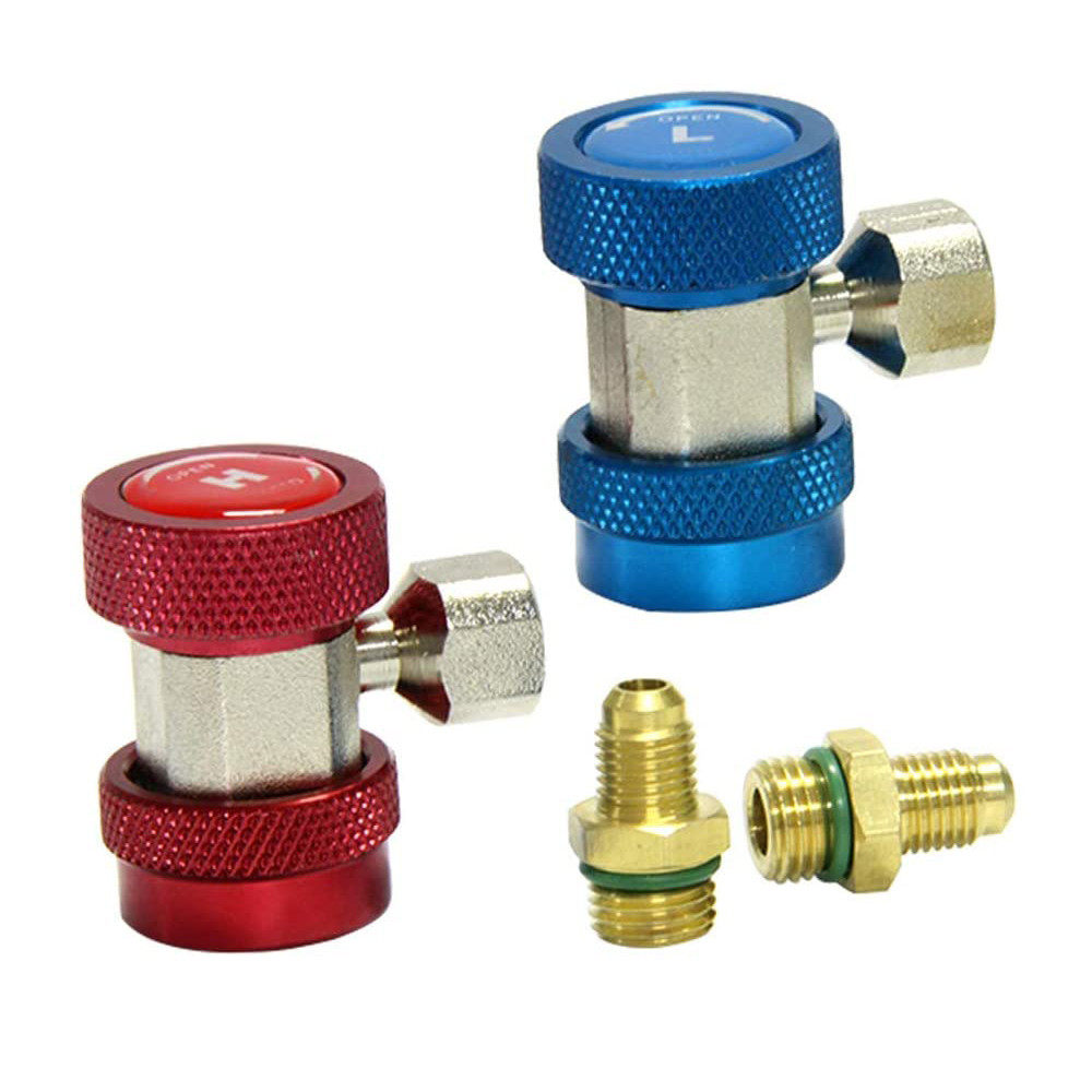 Adjustable R134A Quick Coupler Connector 1/4" SAE HVAC High Low AC ...